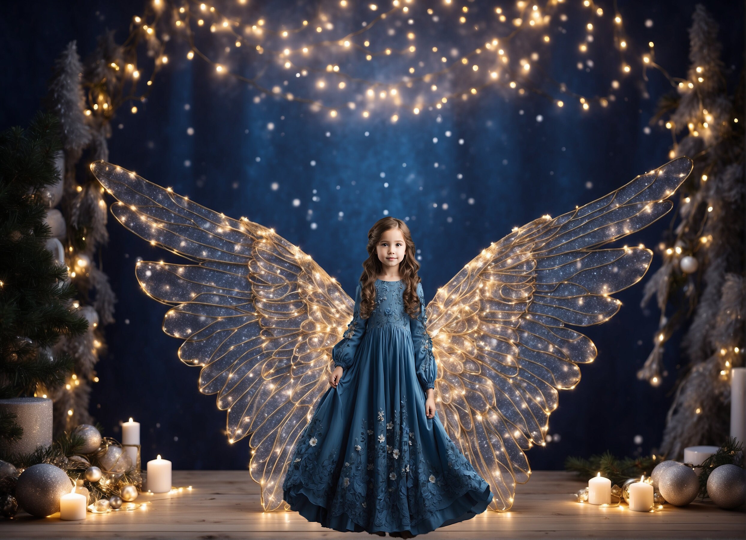 Christmas Angel Wings Backdrop for Photography. Print 351x245 Cm or ...