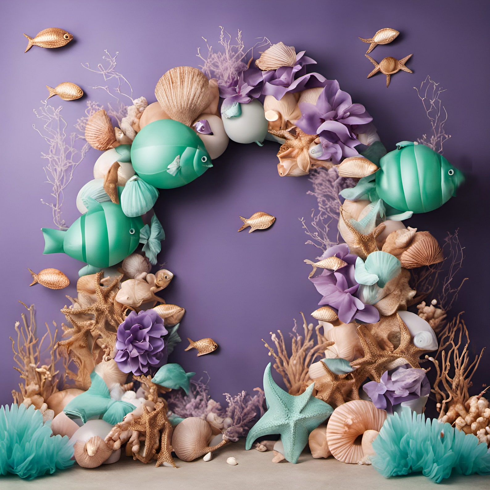 Mermaid Balloon Arch Backdrop for Mermaid Party Background Photo Booth ...