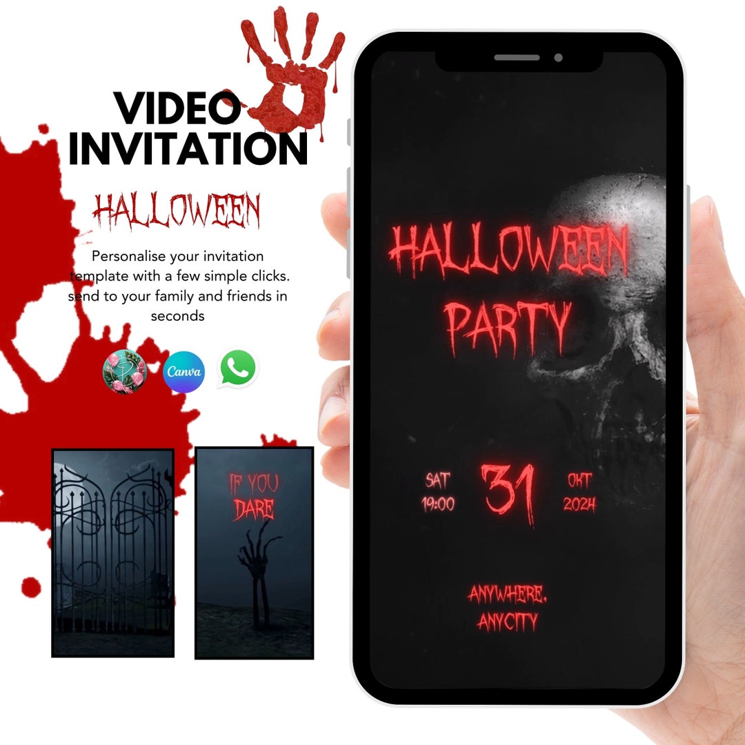 Horror Video Invitation Halloween Party Scary Animated Invitation ...