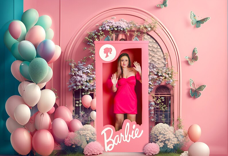 Barbie Birthday Backdrop Barbi Overlay Barbi Photo Box - Etsy