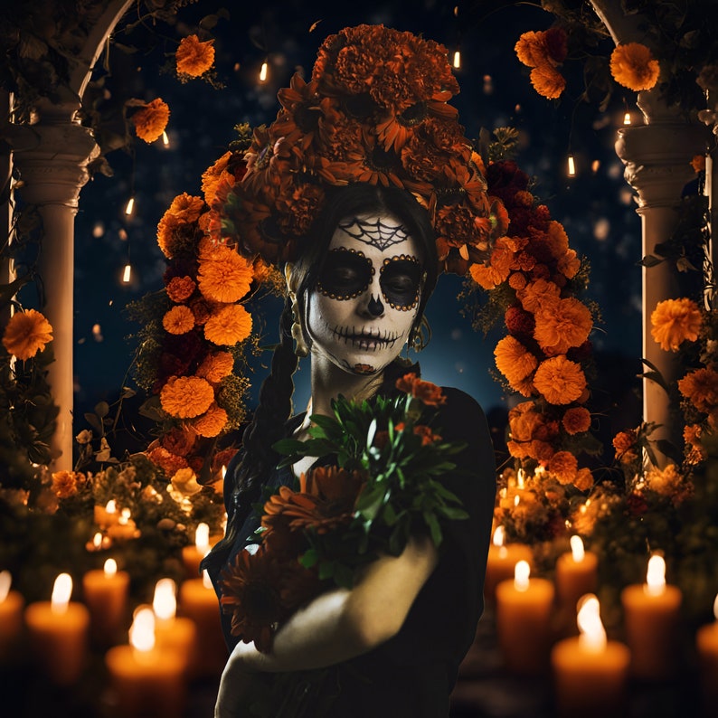 Bundle Dia De Los Muertos Backdrop Halloween Scene Backdrop Arch ...