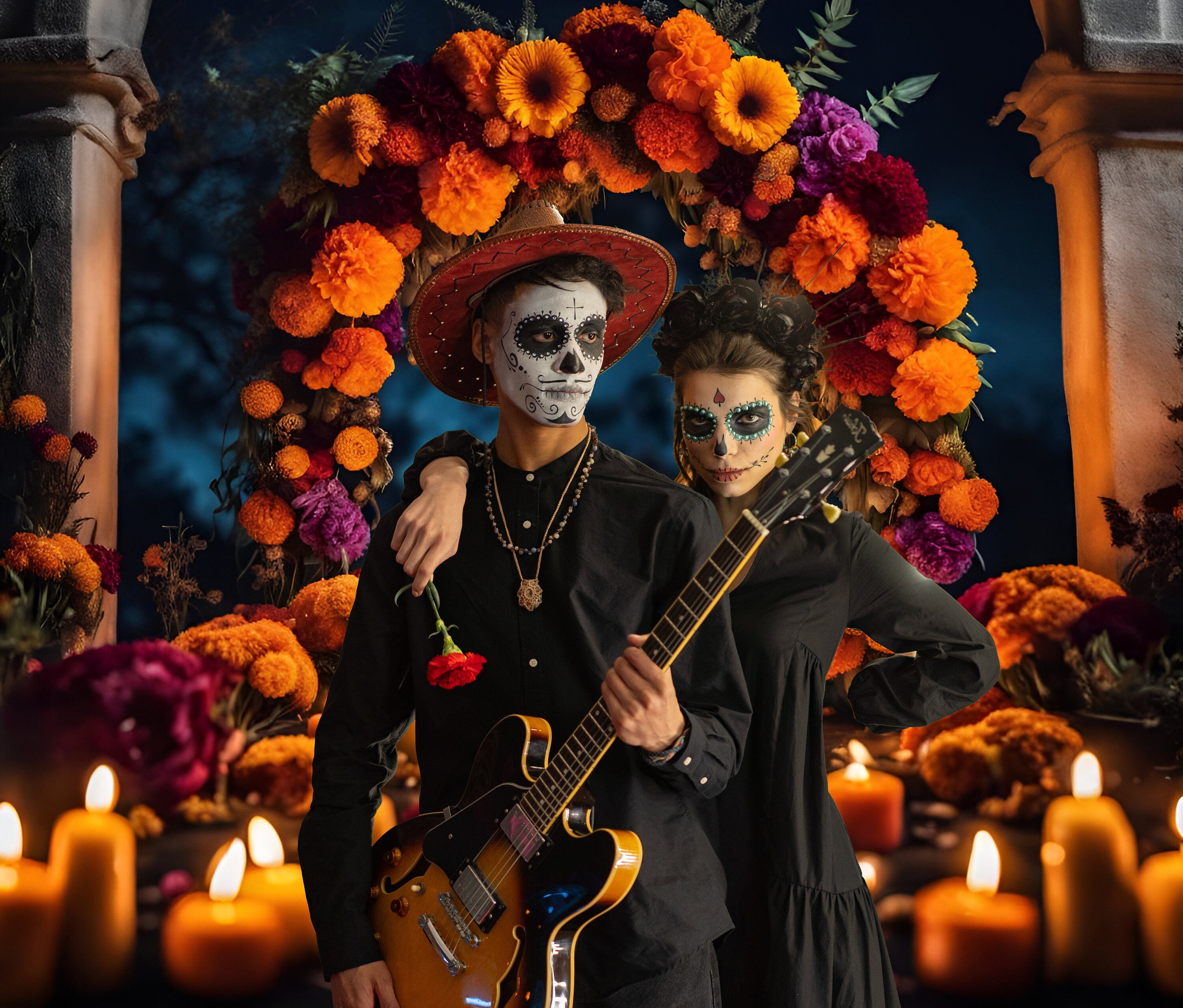 Bundle Dia De Los Muertos Backdrop Halloween Scene Backdrop Arch ...
