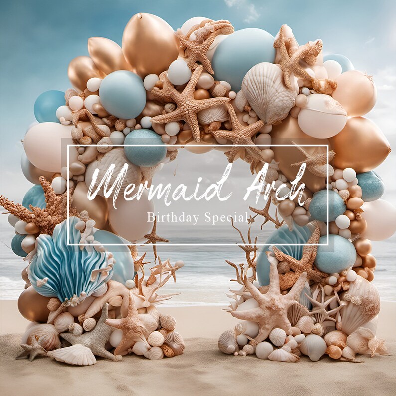 Birthday Backdrop for Kids Mermaid Party Printable Photo Background ...