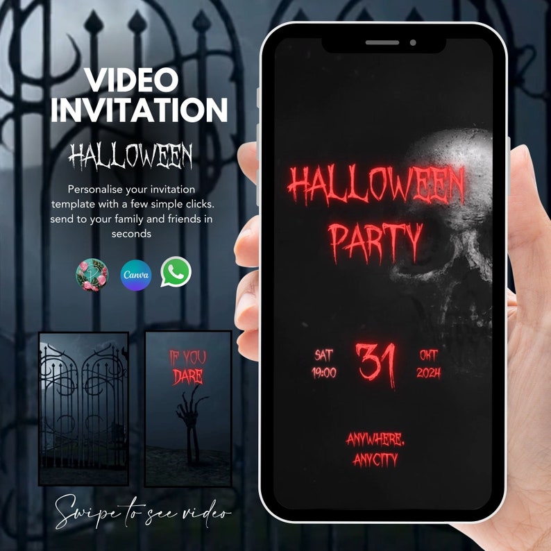 Horror Video Invitation Halloween Party Scary Animated Invitation ...