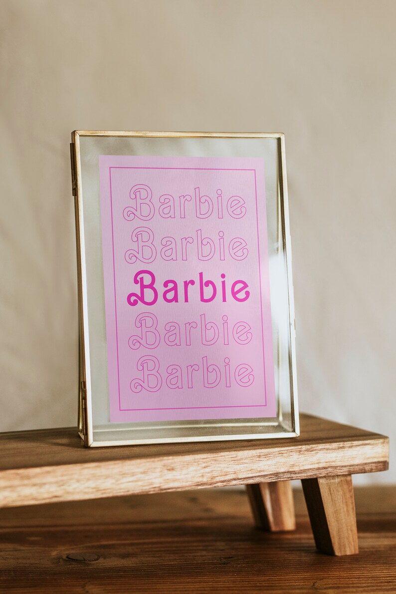 Barbie Set of 3 Pink Printed Mural Wall Art Home Decor Idea Printable ...