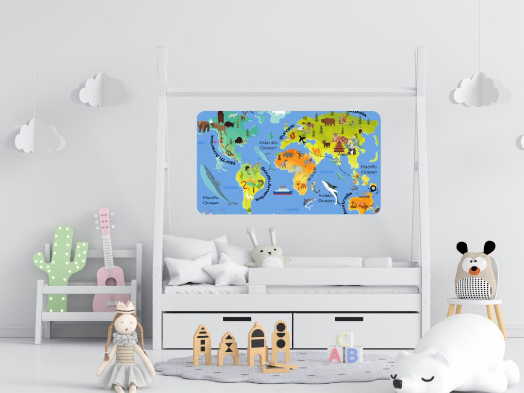 Digital Download Personalised World Map for Children's Room - Etsy