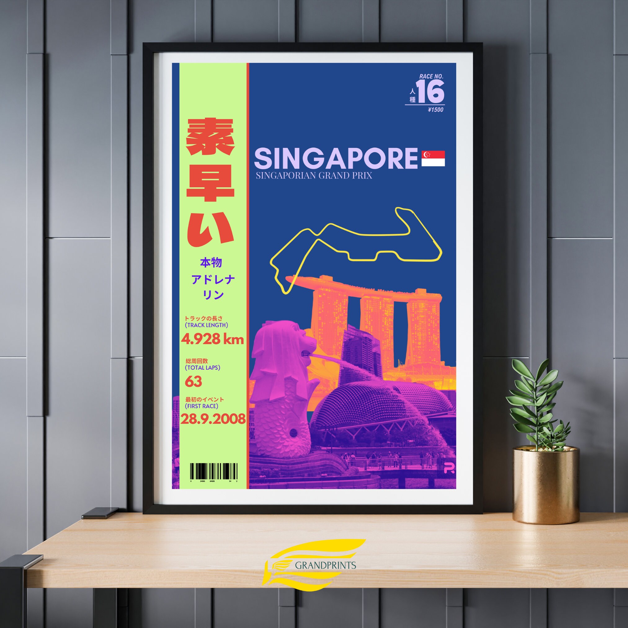 F1 Singapore Grand Prix | Japanese Aesthetic Formula 1 Print| F1 ...