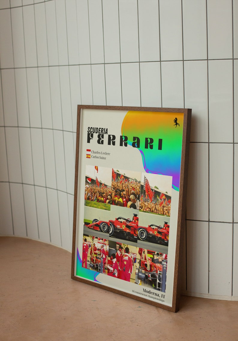 Ferrari F1 Team Poster | Modern Aesthetic Formula 1 Print| F1 Poster ...