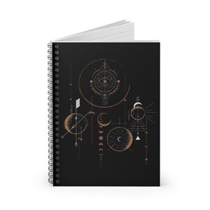 Celestial Notebook, Moon, Stars, Sun, Constellation, Wide Ruled - Etsy