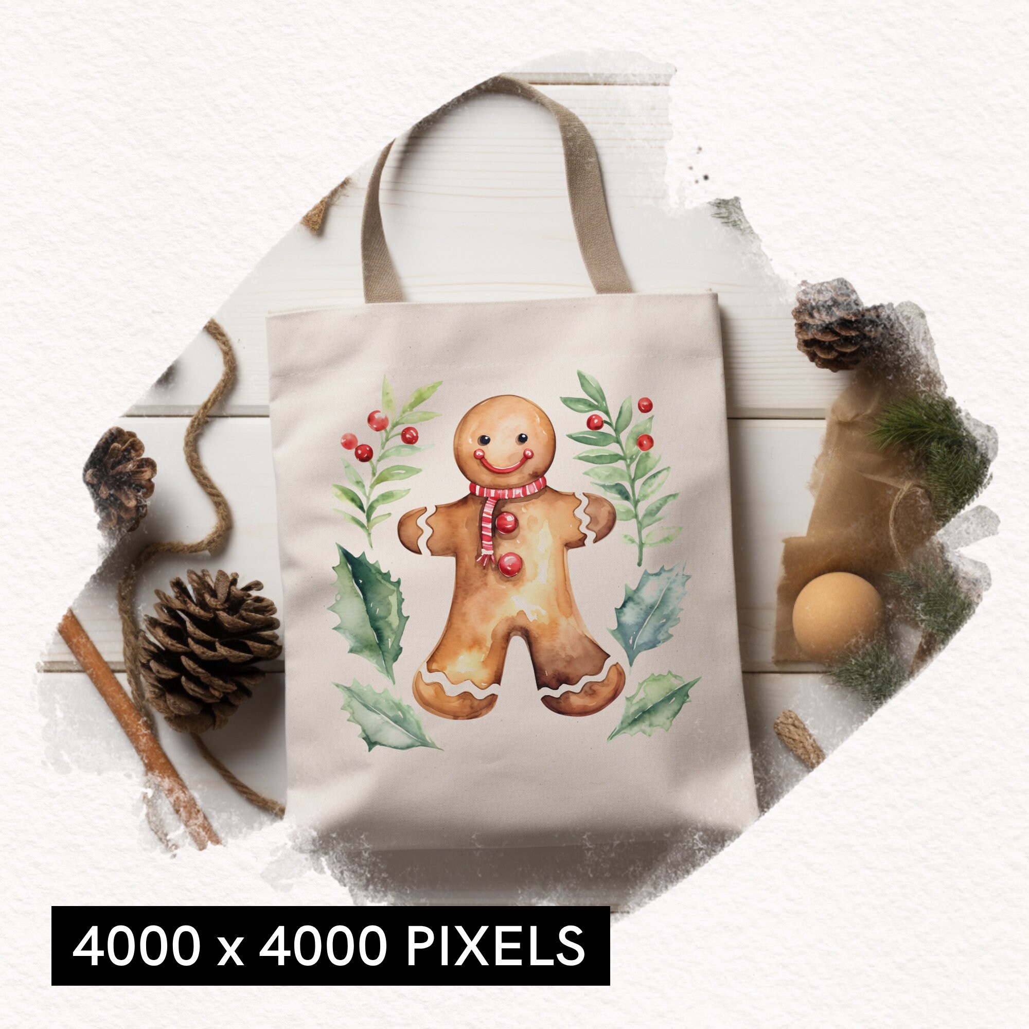 Watercolor Gingerbread Men Clipart, Christmas Clipart Bundle ...