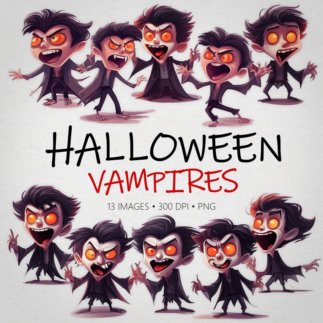 13 Halloween Vampires Clipart Bundle Halloween Vampires - Etsy