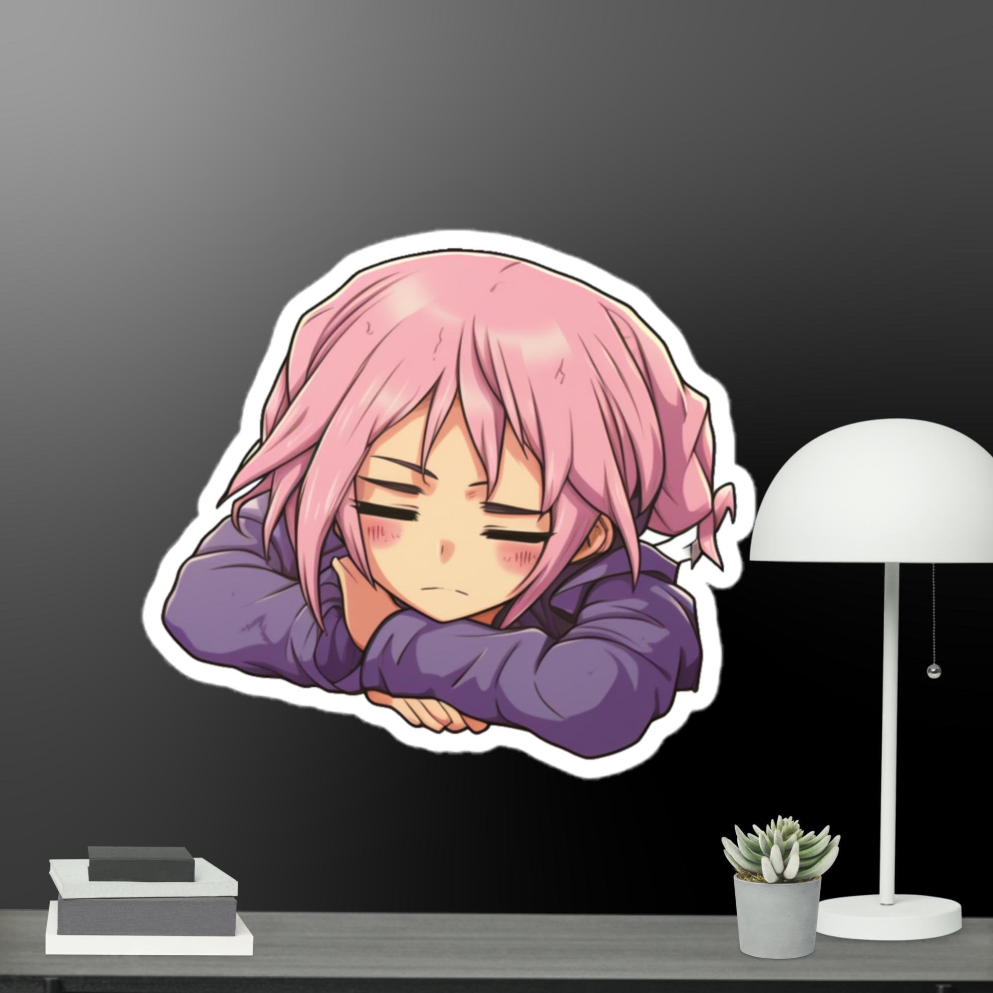 Kawaii Anime Girl, Anime Girl Vinyl Sticker, Gift for Her, Laptop ...