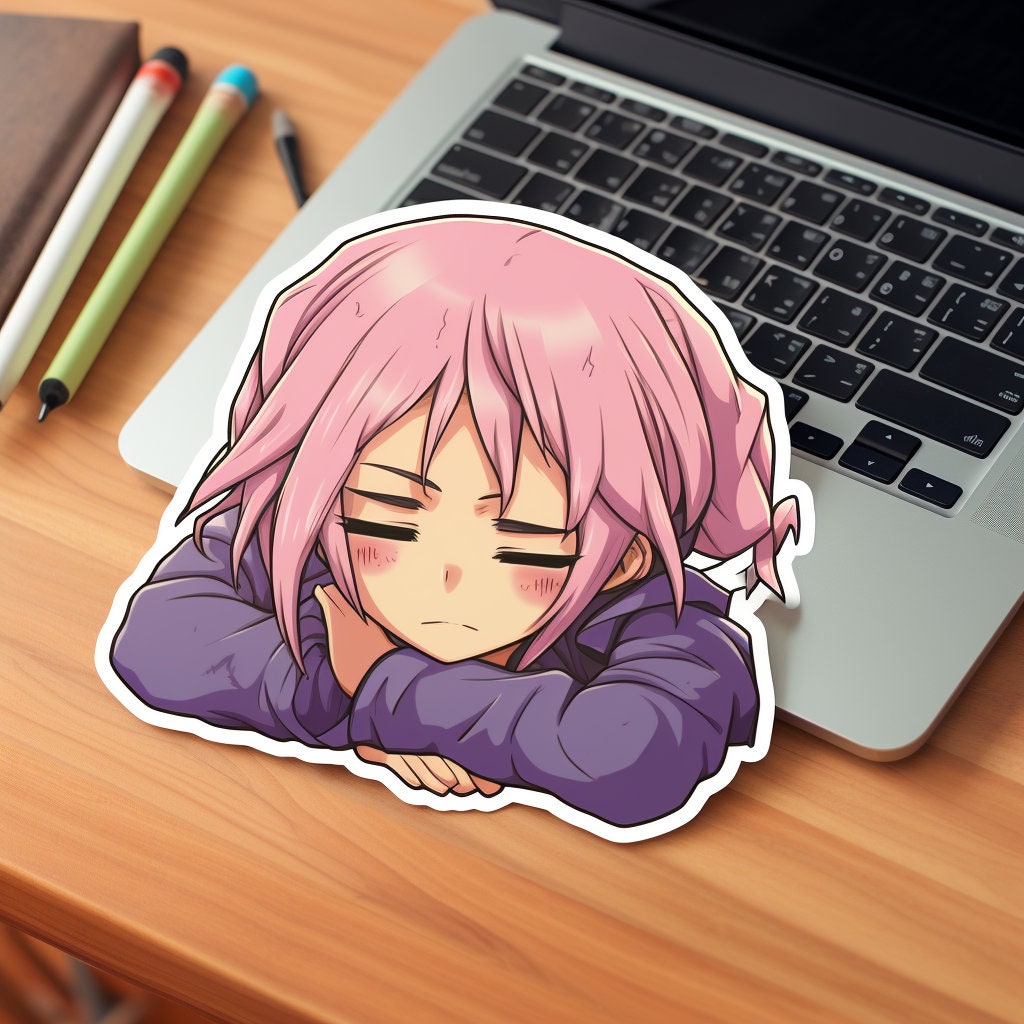 Kawaii Anime Girl, Anime Girl Vinyl Sticker, Gift for Her, Laptop ...