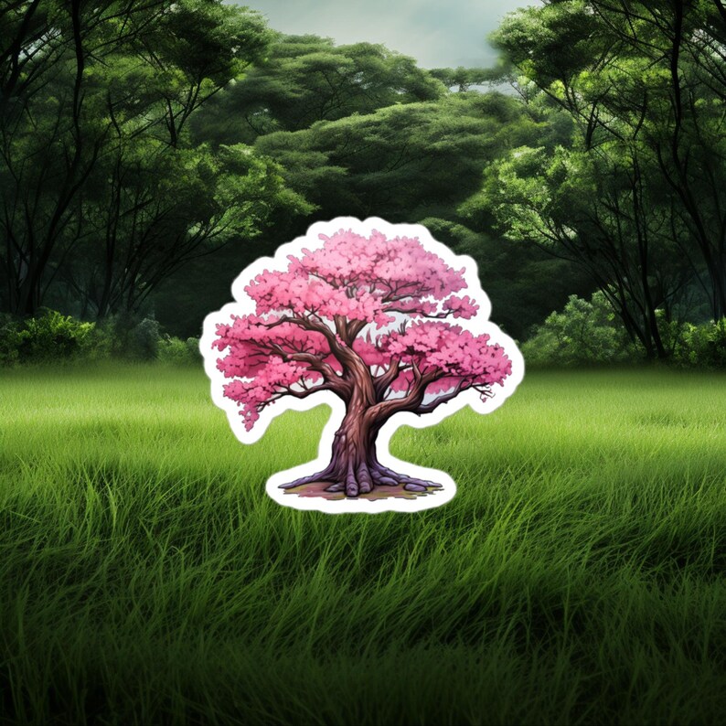 Cherry Blossom Tree Vinyl Sticker - Etsy