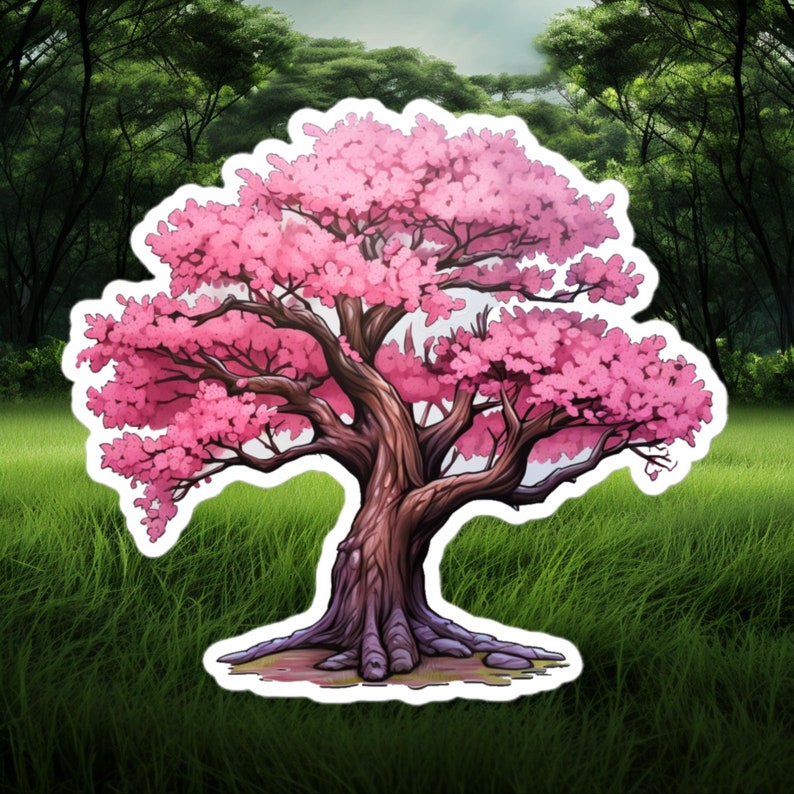 Cherry Blossom Tree Vinyl Sticker - Etsy