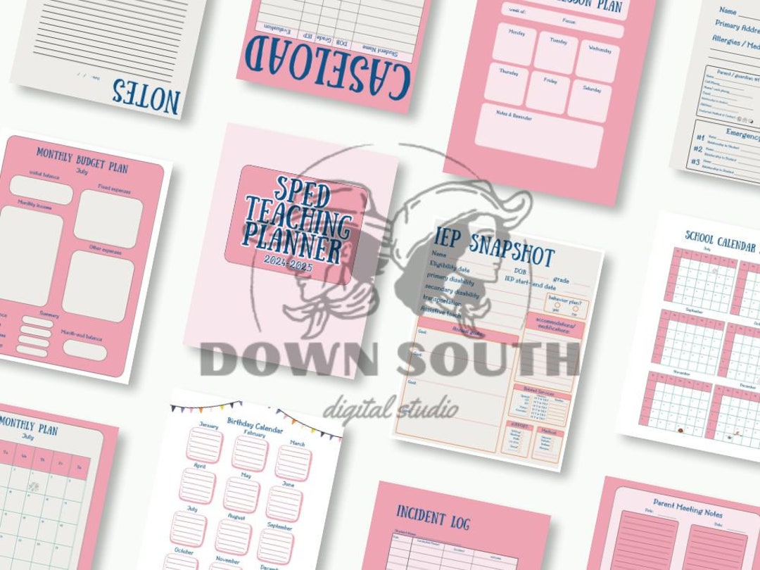 Customizable SPED Teaching Planner 2024-2025 - Printable PDF, Special ...