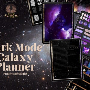 Dark Mode Galaxy Planner | Daily, Weekly & Monthly Planner | Undated ...