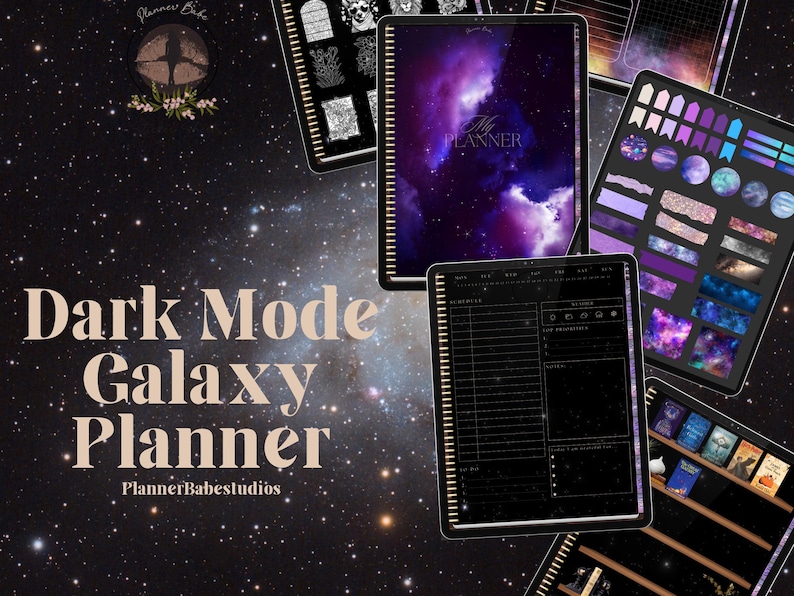 Dark Mode Galaxy Planner | Daily, Weekly & Monthly Planner | Undated ...