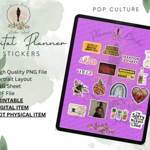 Iconic: Pop Culture & Meme Digital Planner Stickers - Etsy