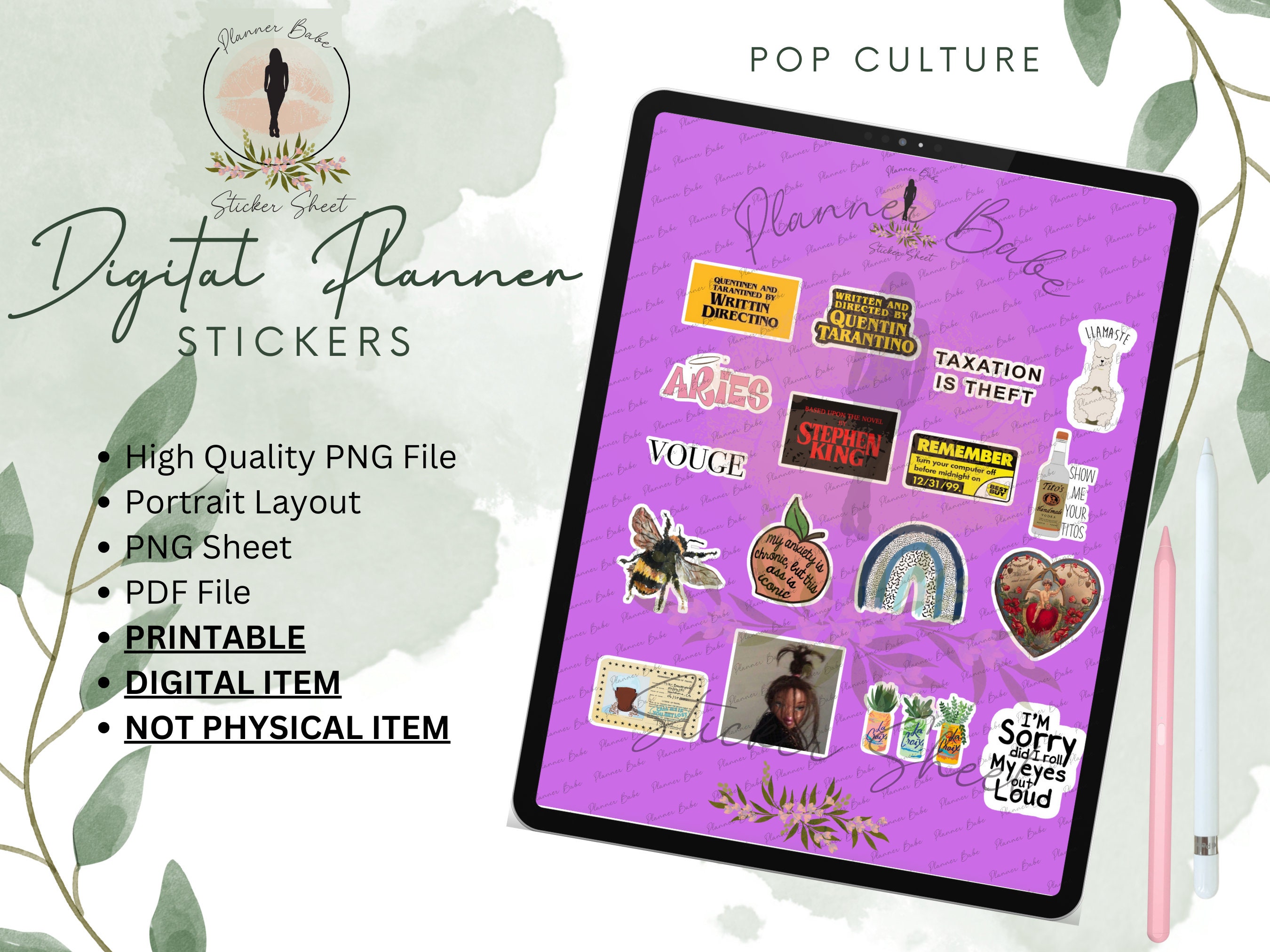 Iconic: Pop Culture & Meme Digital Planner Stickers - Etsy