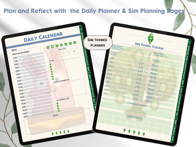 Unofficial Sims Planner | 2025 & 2026 Yearly View | Undated ...