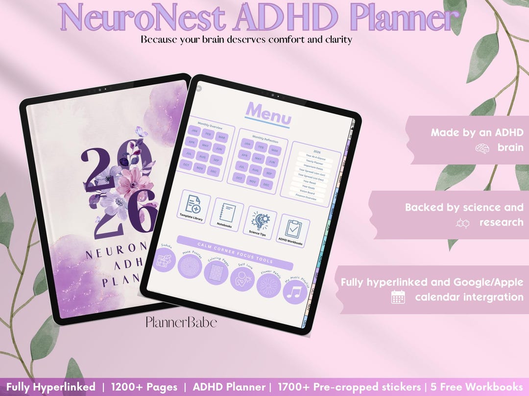 Neuronest 2026 ADHD Digital Planner | Neurodivergent Mind, Calm ...