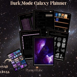 Dark Mode Galaxy Planner | Daily, Weekly & Monthly Planner | Undated ...