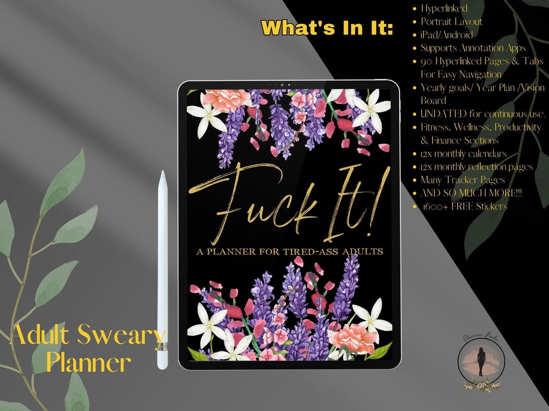 F It! Sweary Adult Planner| Daily, Weekly & Monthly Digital Planner ...