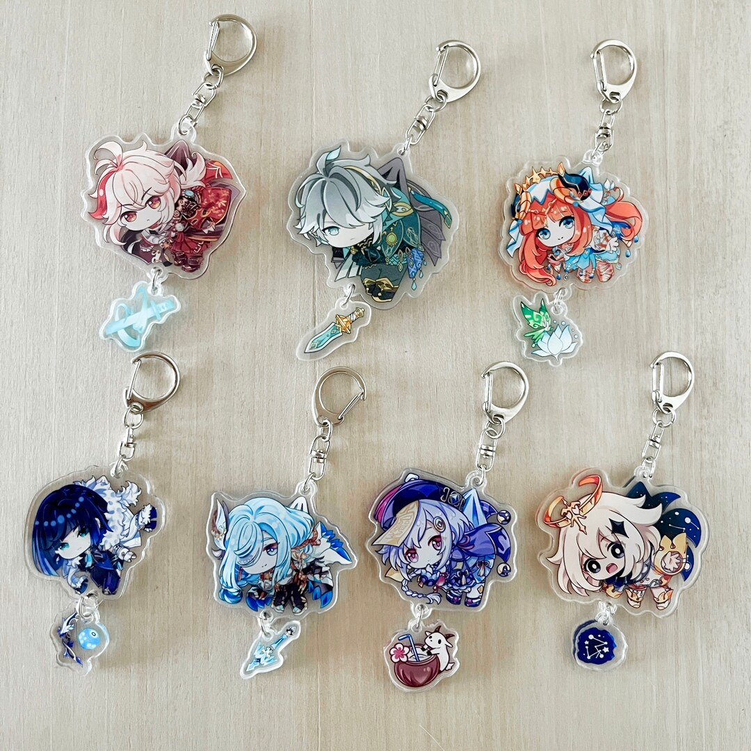Genshin Impact Characters Acrylic Key Chains, Genshin Keychains ...