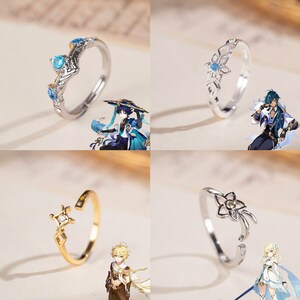 Handmade Genshin Impact Rings, Genshin Inspired Jewelry Adjustable Ring ...