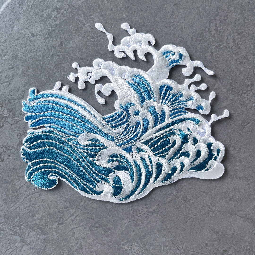 Sea Wave Patch, Ocean Wave Iron-on Patch, Cool Patch, DIY Embroidery ...
