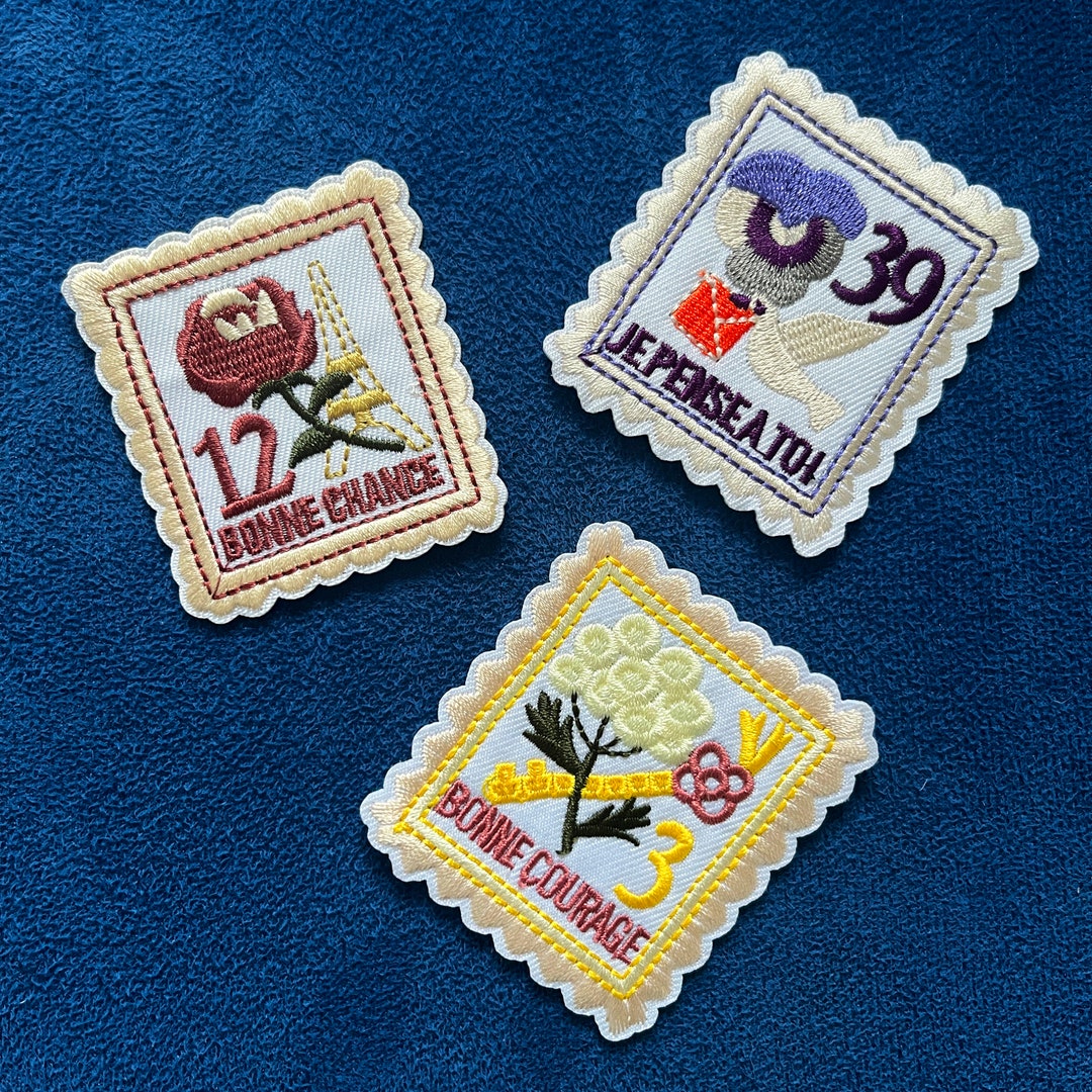 Vintage Stamps Patch, French Stamps Iron-on Patch, Cool Patch, DIY ...