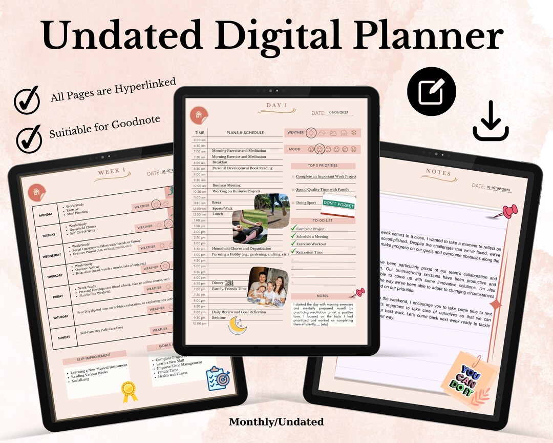 Goodnotes Planner/undated Digital Planner/printiable Planner/ipad ...