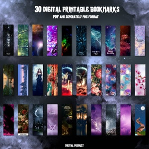Fantasy Printable Bookmarks Bundle,bookmark SVG, Bookmark PNG, Bookmark ...