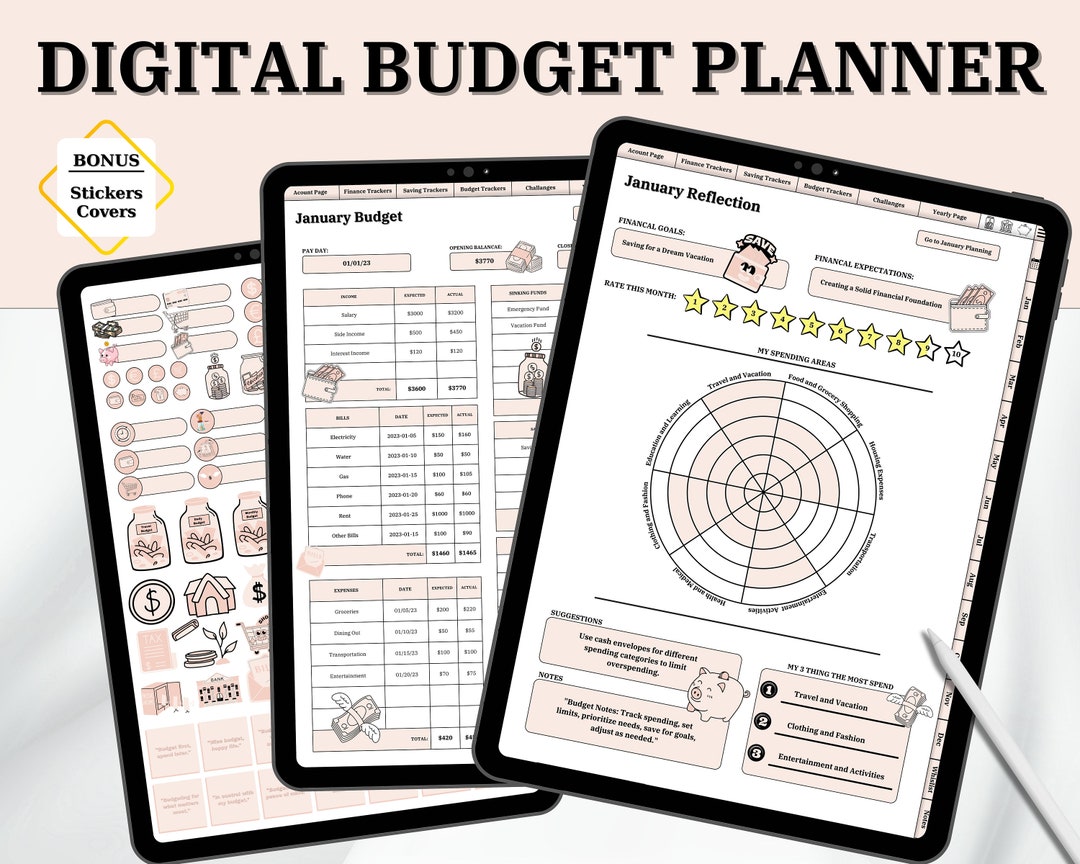 Digital Budget Planner,finance Tracker,finance Planner,digital Budget ...
