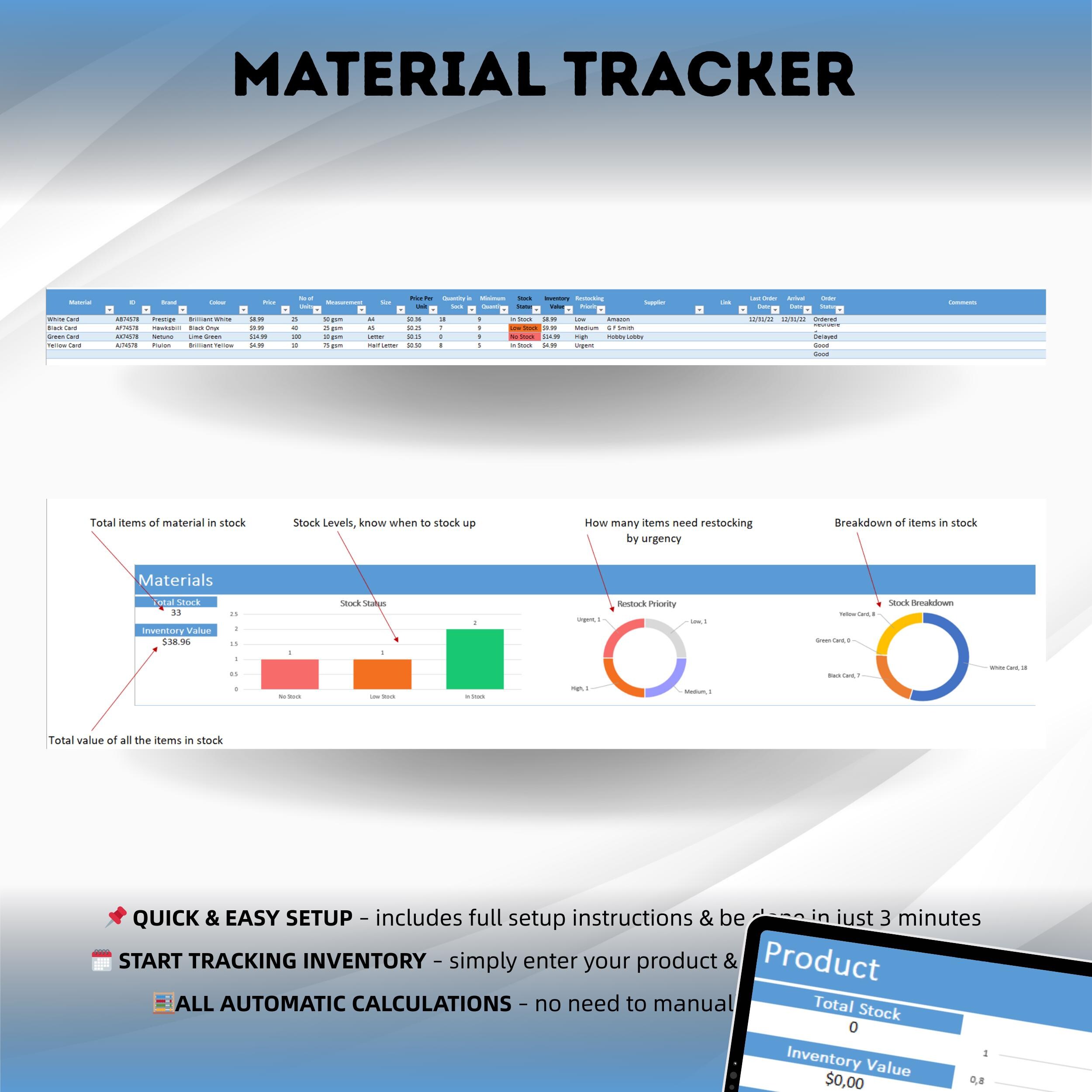 Etsy Shop Inventory Tracker: Excel Spreadsheet Template (digital ...