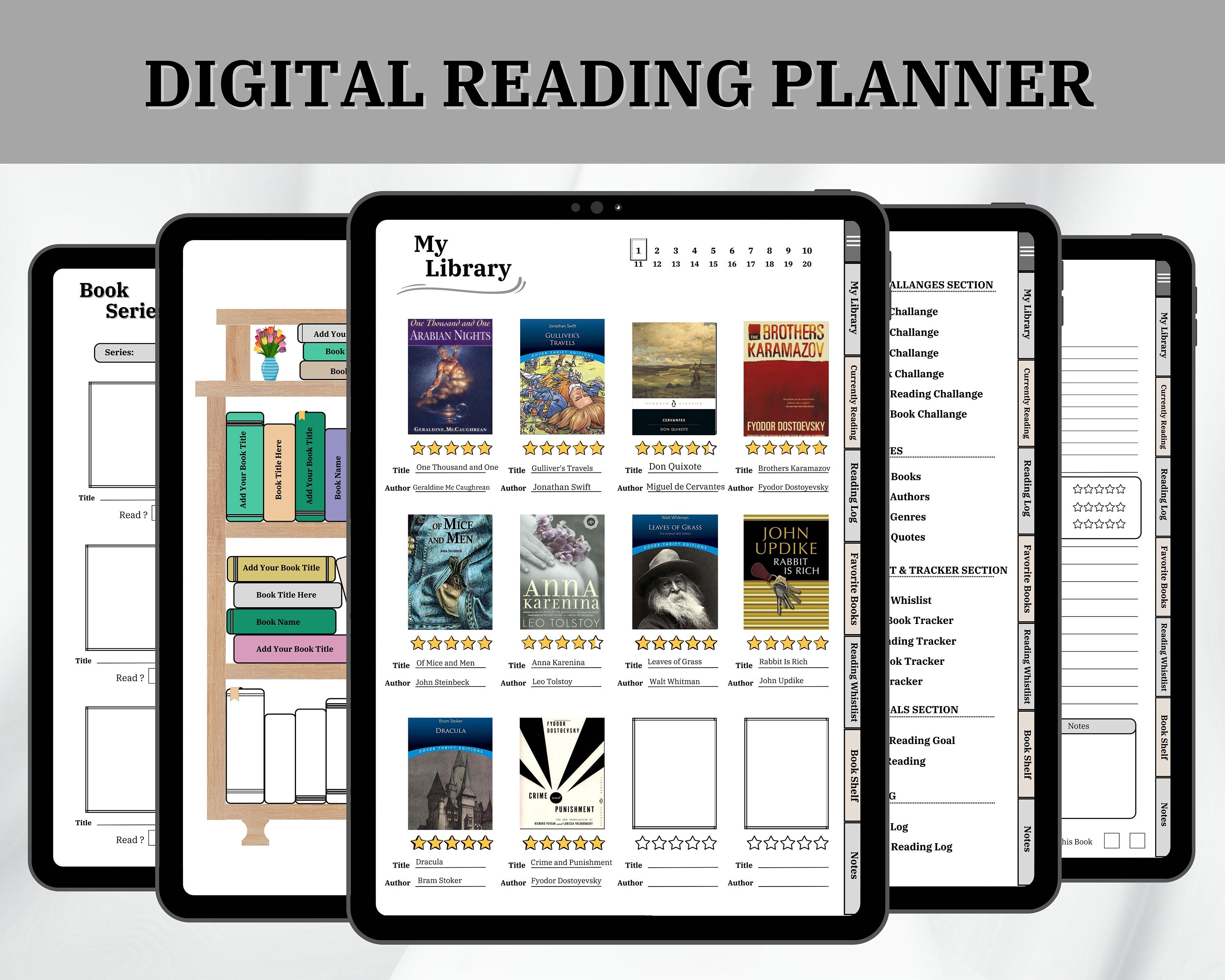 Digital Reading Journal: Book Review & Tracker (goodnotes Journal) - Etsy
