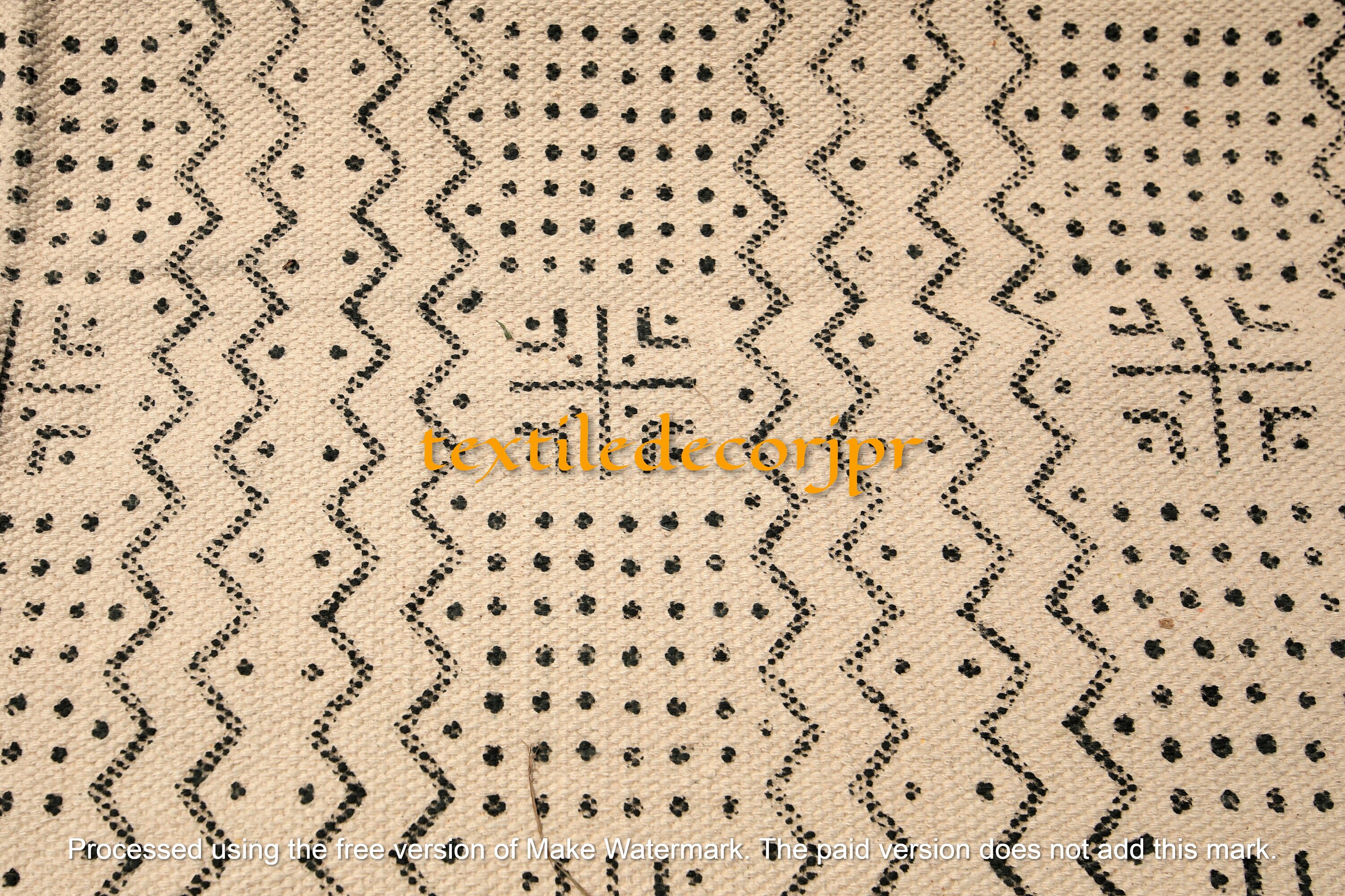 Mudcloth Cotton Rug African Print Rustic Slub Rug Boho - Etsy