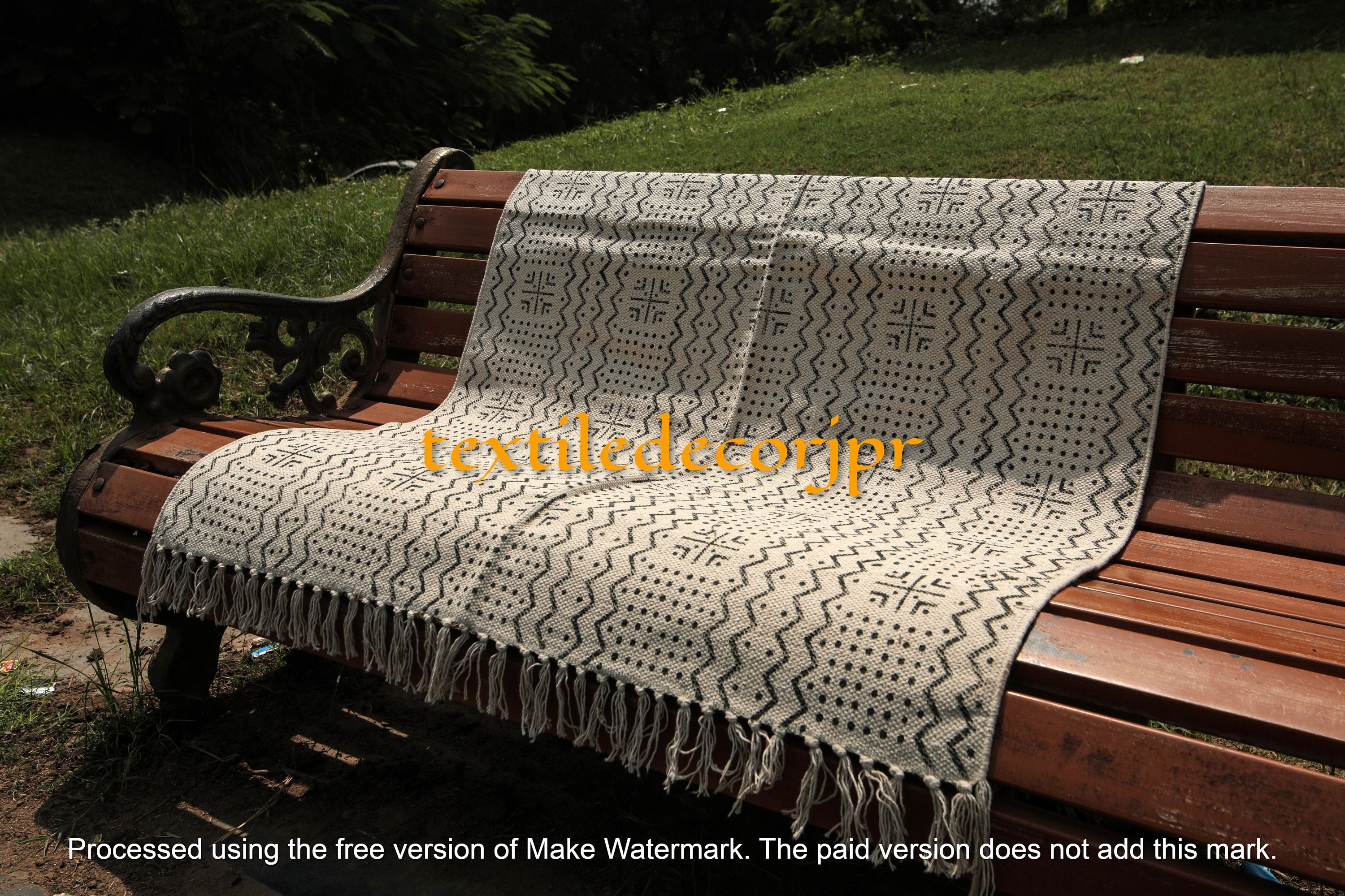 Mudcloth Cotton Rug African Print Rustic Slub Rug Boho - Etsy