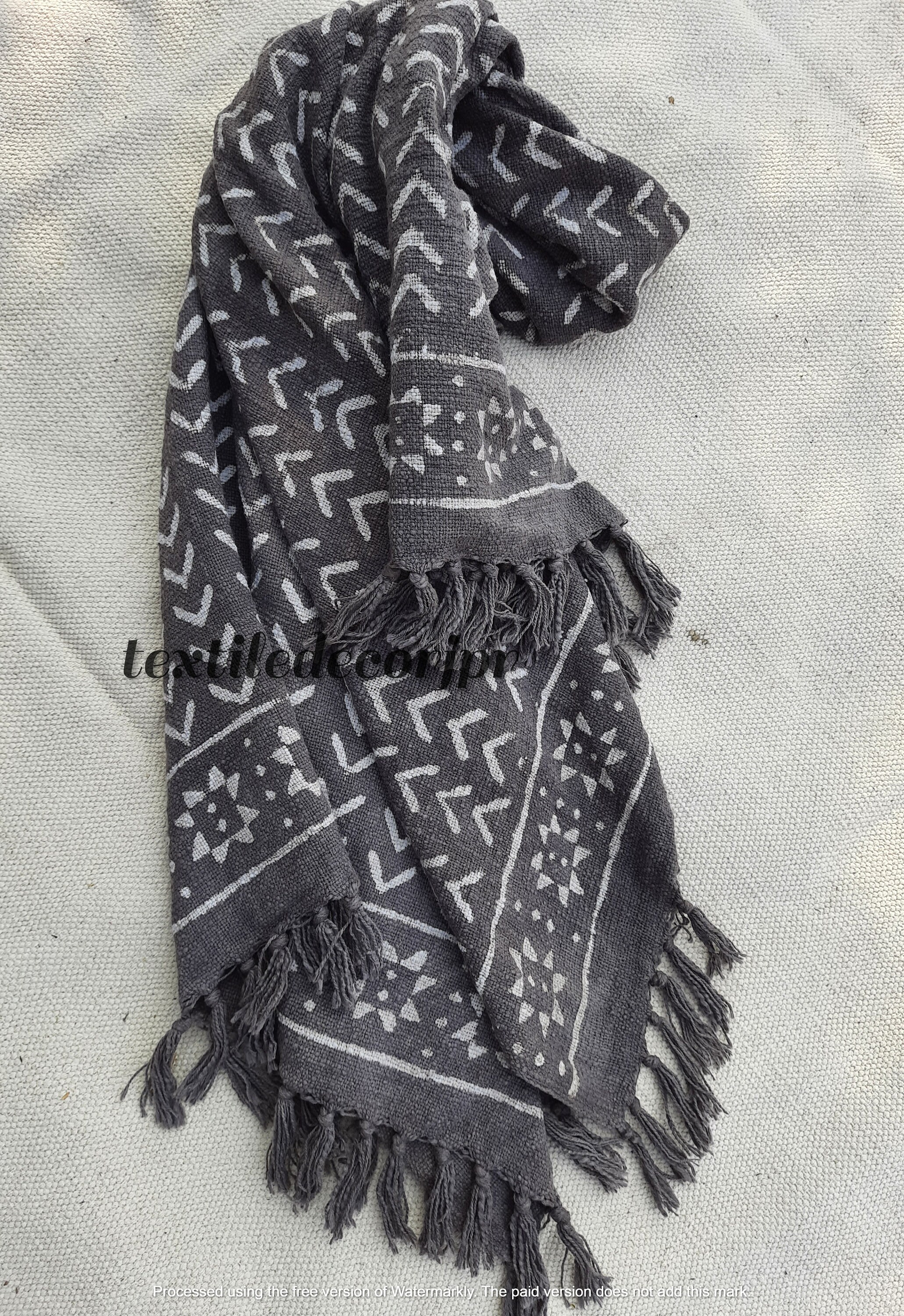 Indian Home Textile Decorative Grey Color Hand Block Printed African ...