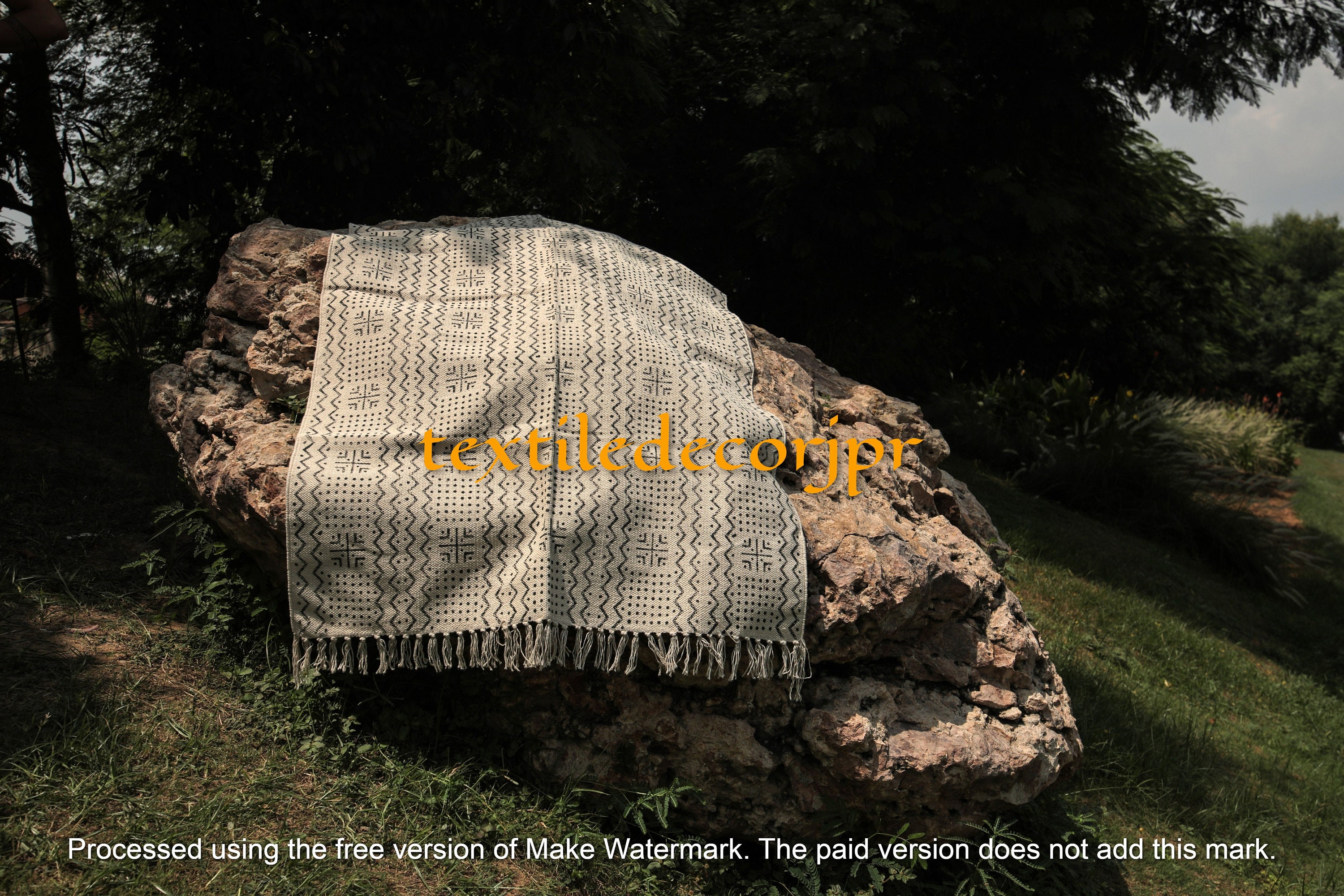 Mudcloth Cotton Rug African Print Rustic Slub Rug Boho - Etsy