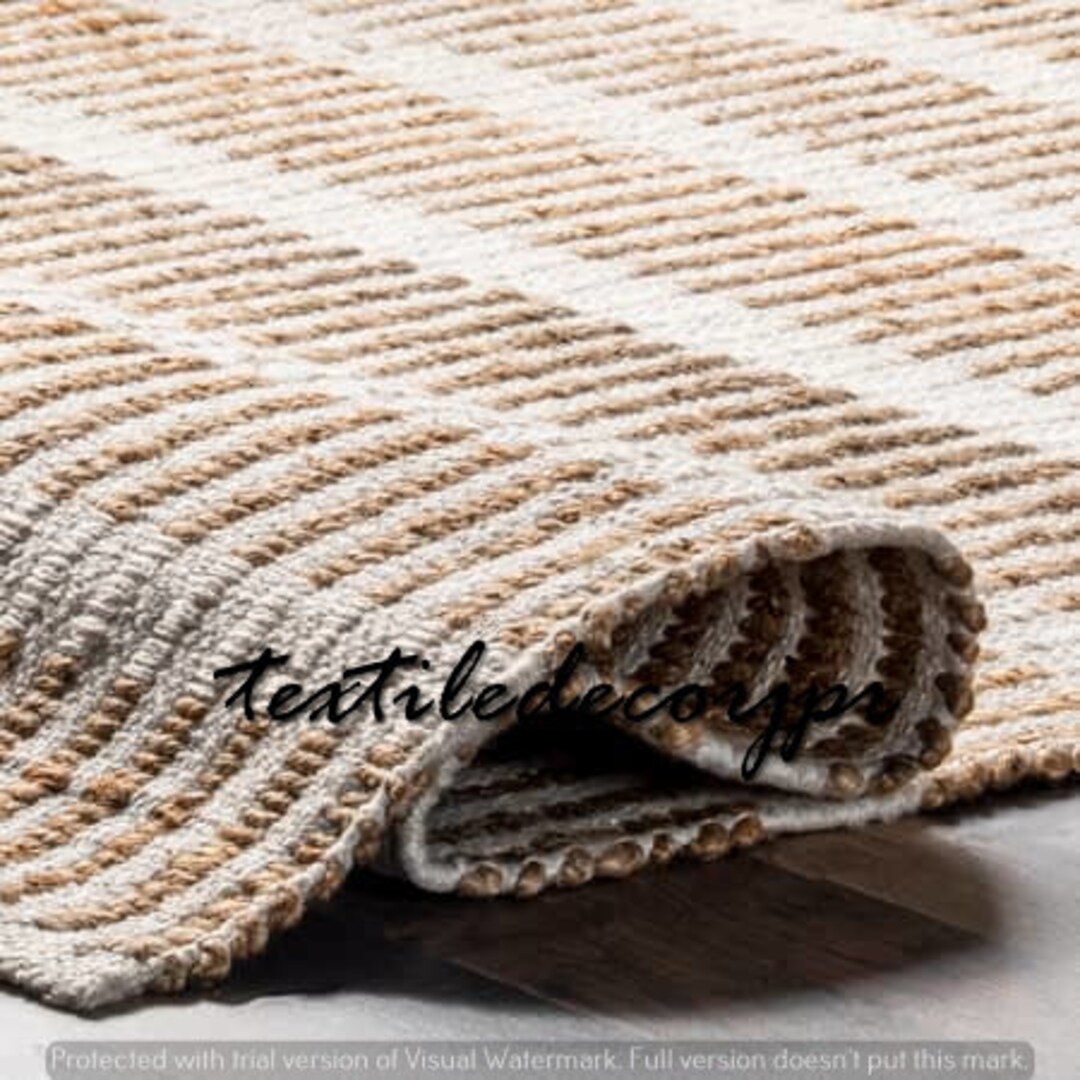 Eco-friendly Natural Braided Jute Rug for Living Room, Handcrafted ...