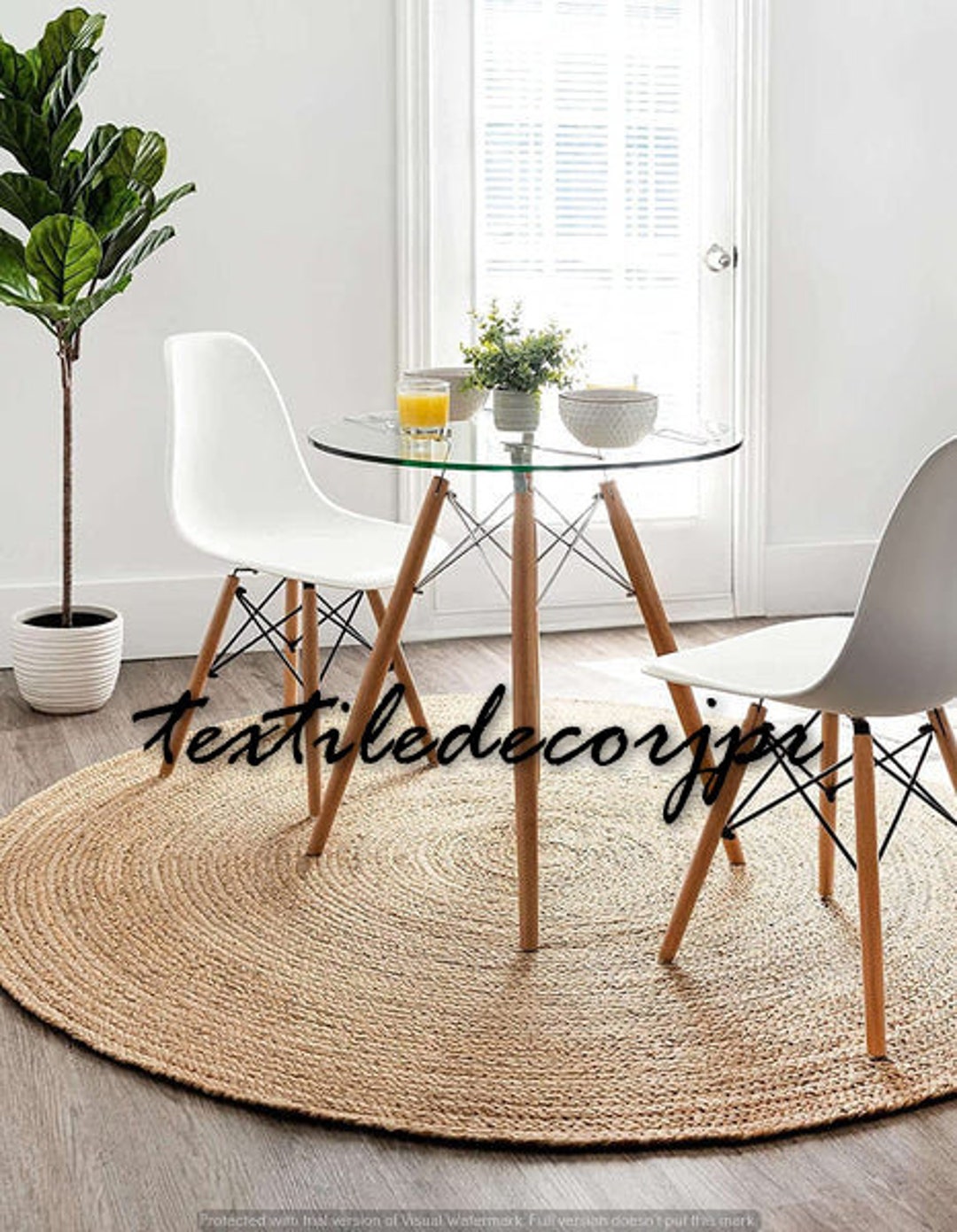 Indian Handmade Braided Jute Floor Area Rugs, Multi Color Jute Rugs ...