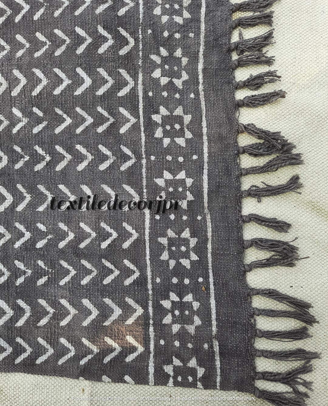 Indian Home Textile Decorative Grey Color Hand Block Printed African ...