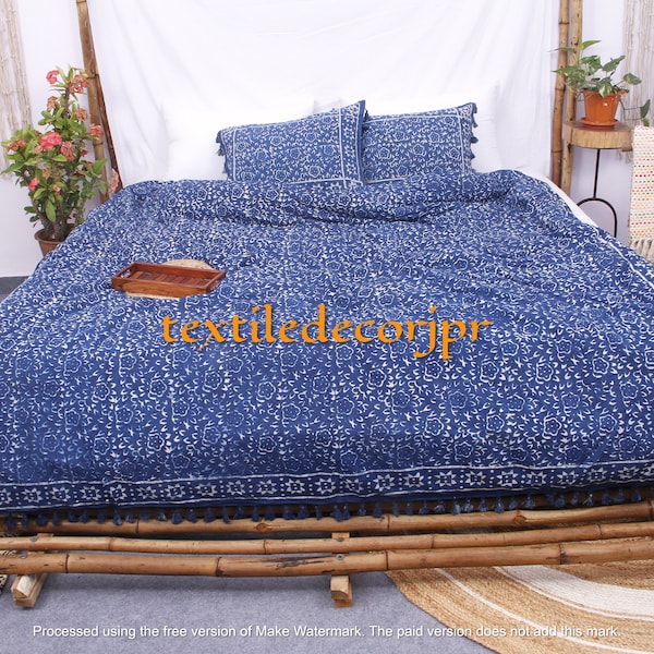 Indigo Bedding - Etsy