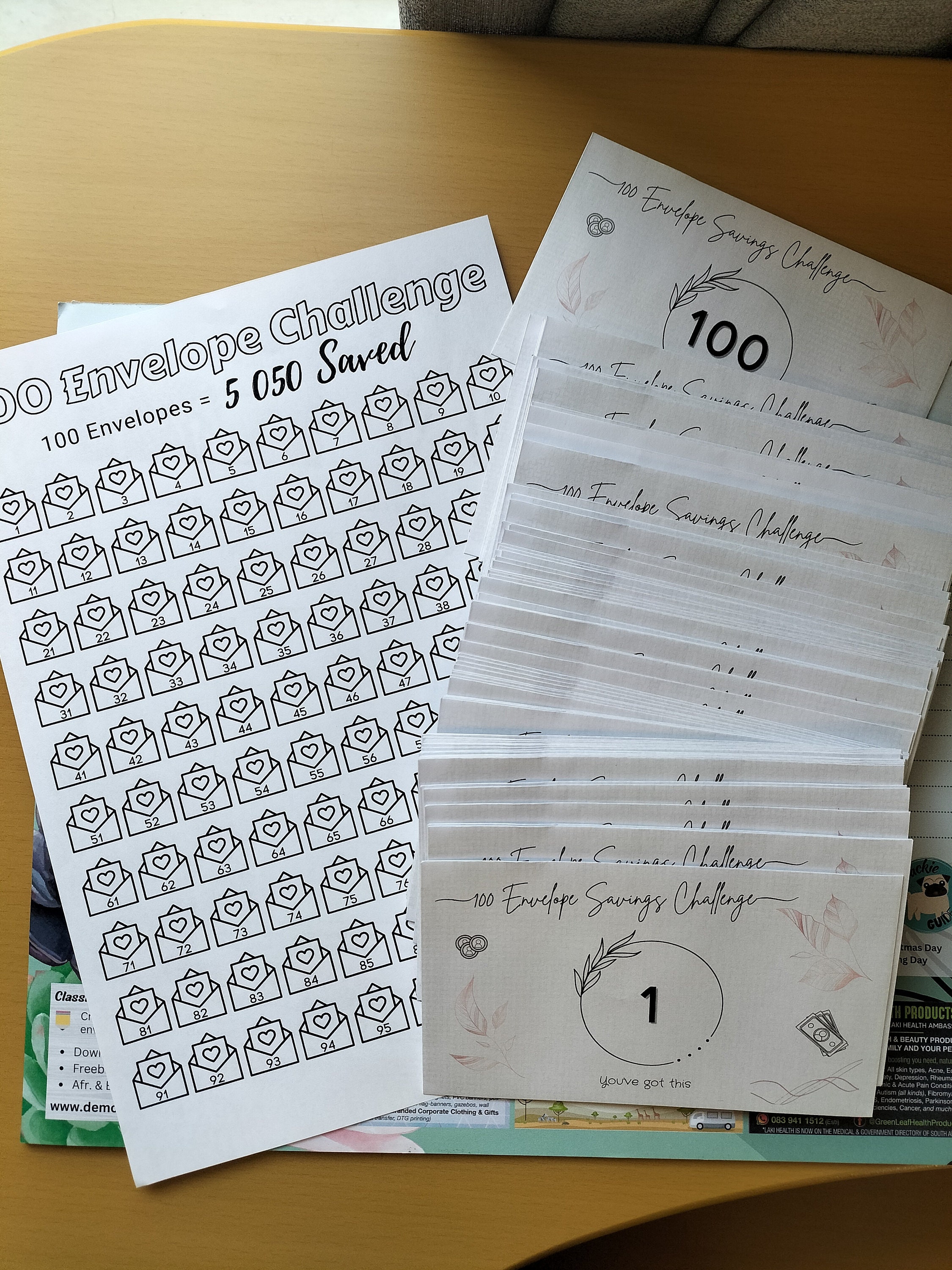 100 Envelope Savings Challenge / Digital Download / Savings Printable ...