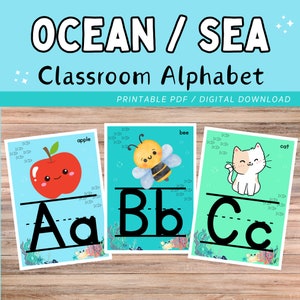 Ocean Alphabet Posters / Sea Classroom Décor Printables - Etsy