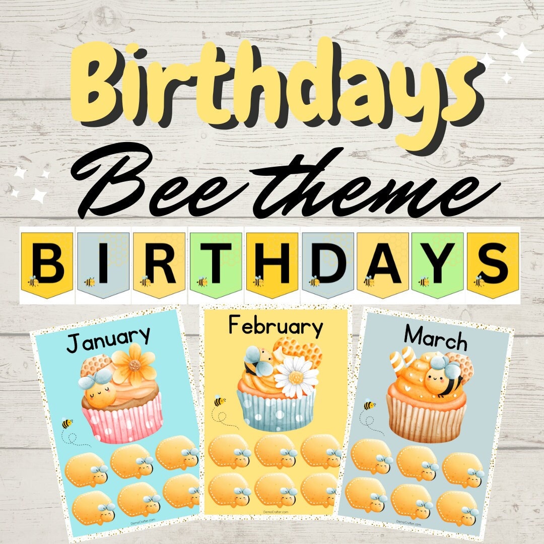 Birthdays / Bee Classroom Decor / January to December Birthdays - Etsy