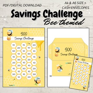 Bee Savings Challenges Set / A4, A6 and Envelopes / Digital Download - Etsy
