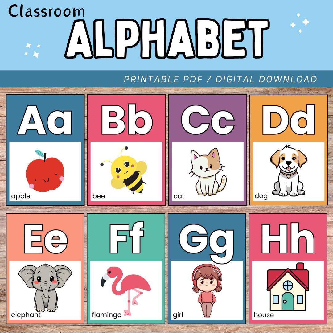 Alphabet Posters Set A-Z / Classroom Decor (printable PDF) - Etsy